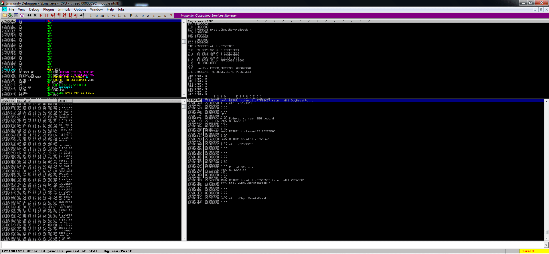 Buffer Overflow 32 Bits en SLMail 5.5 - Deep Hacking