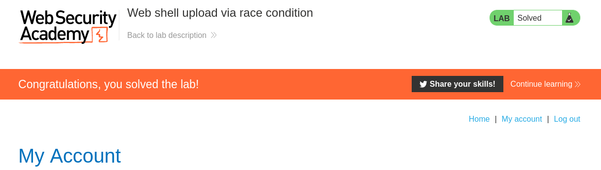 Web shell upload via race condition – PortSwigger Write Up - Deep Hacking