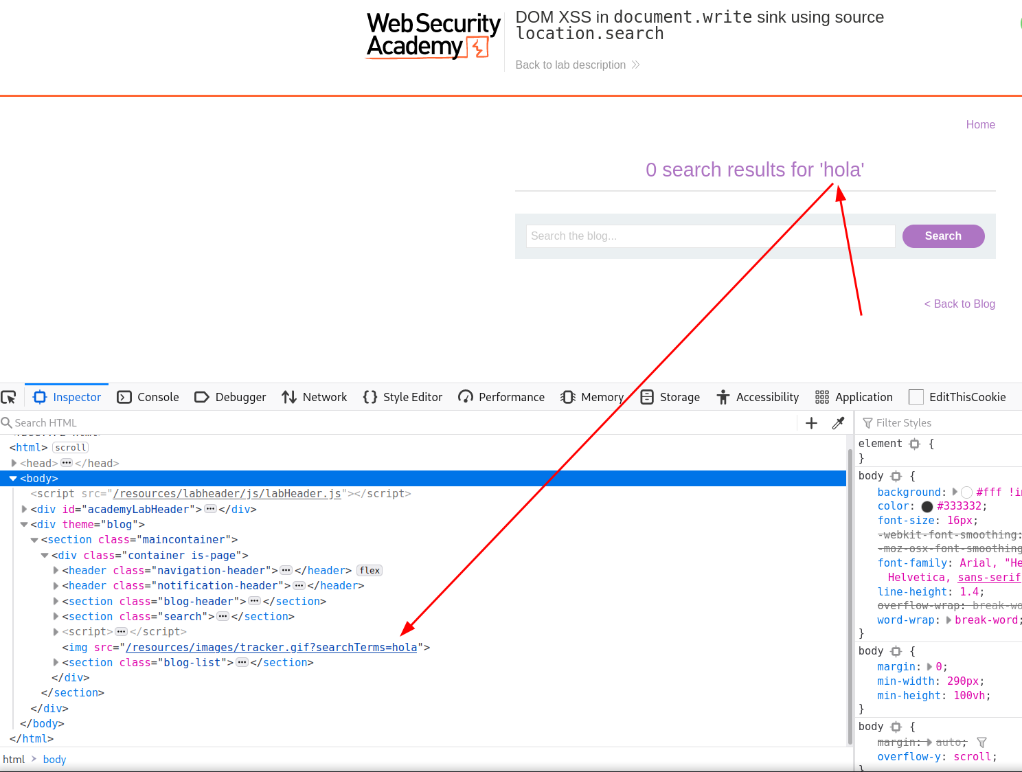 DOM XSS in document.write sink using source location.search – PortSwigger Write Up - Deep Hacking