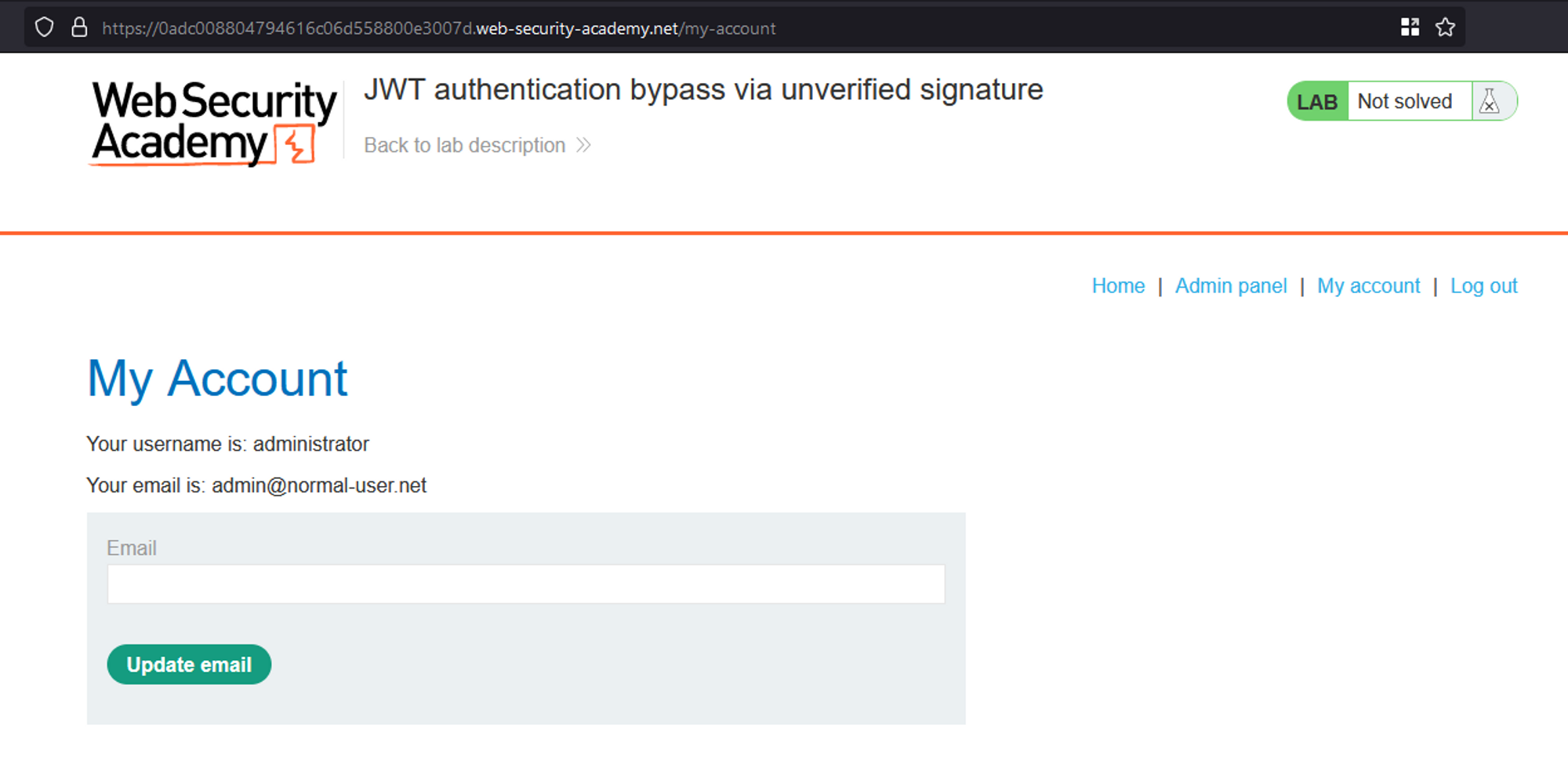 JWT authentication bypass via unverified signature – PortSwigger Write Up - Deep Hacking