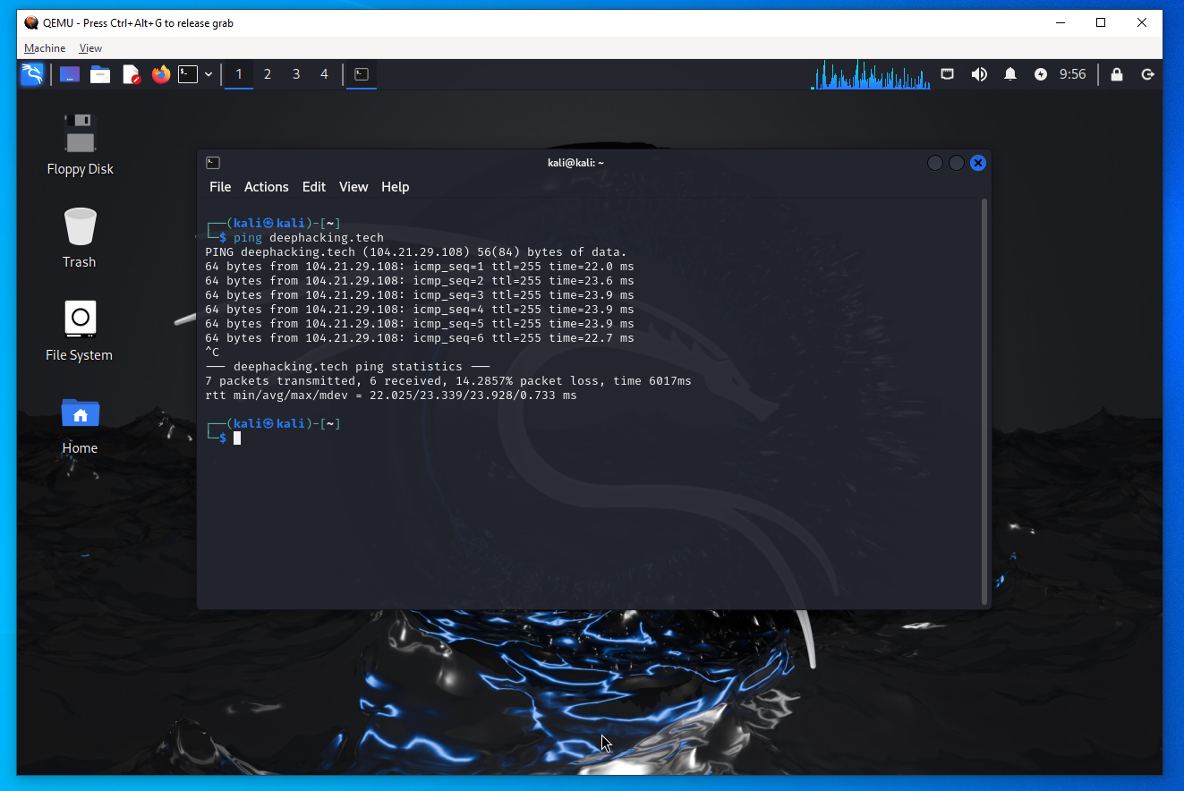 Kali Linux sin instalación ni privilegios de administrador con Qemu - Deep Hacking
